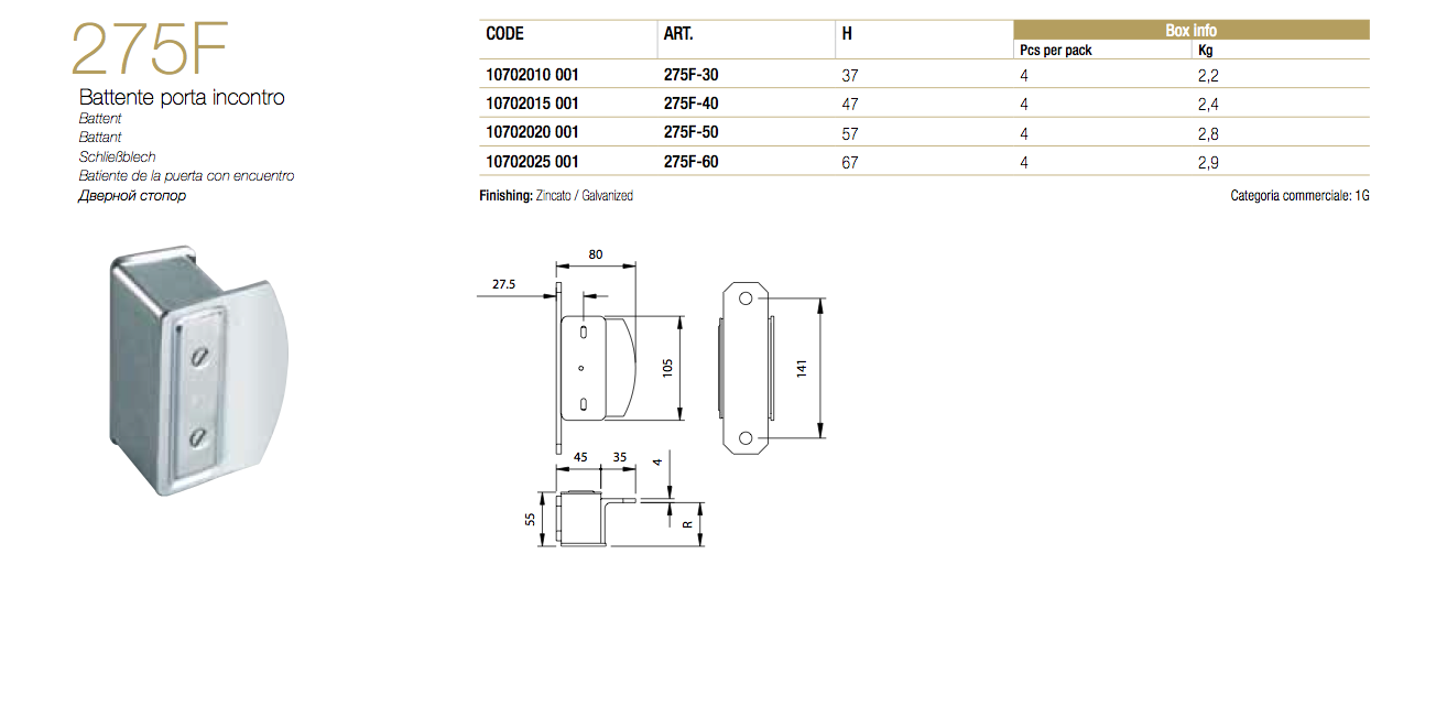 COMUNELLO | GATE | Swing gate | Latch strike plates | 275F